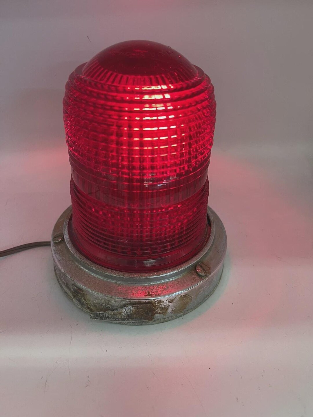 Antique Emergency Ambulance Light With Red Glass Lens Industrial Plug ...