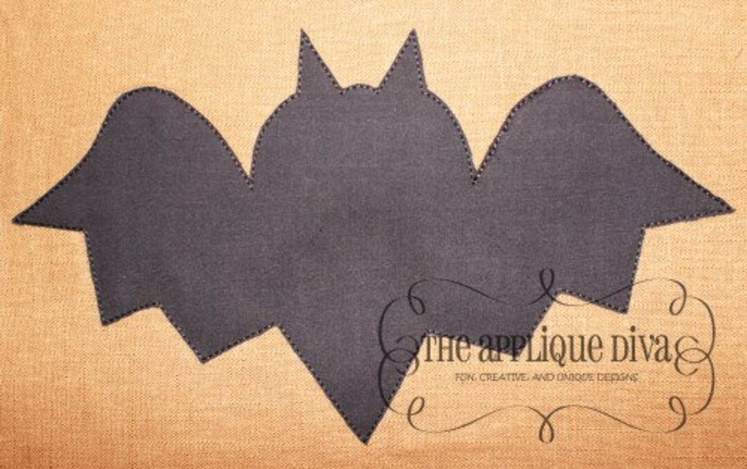 Halloween Raw Edge Bat Digital Embroidery Design Machine Applique - Etsy