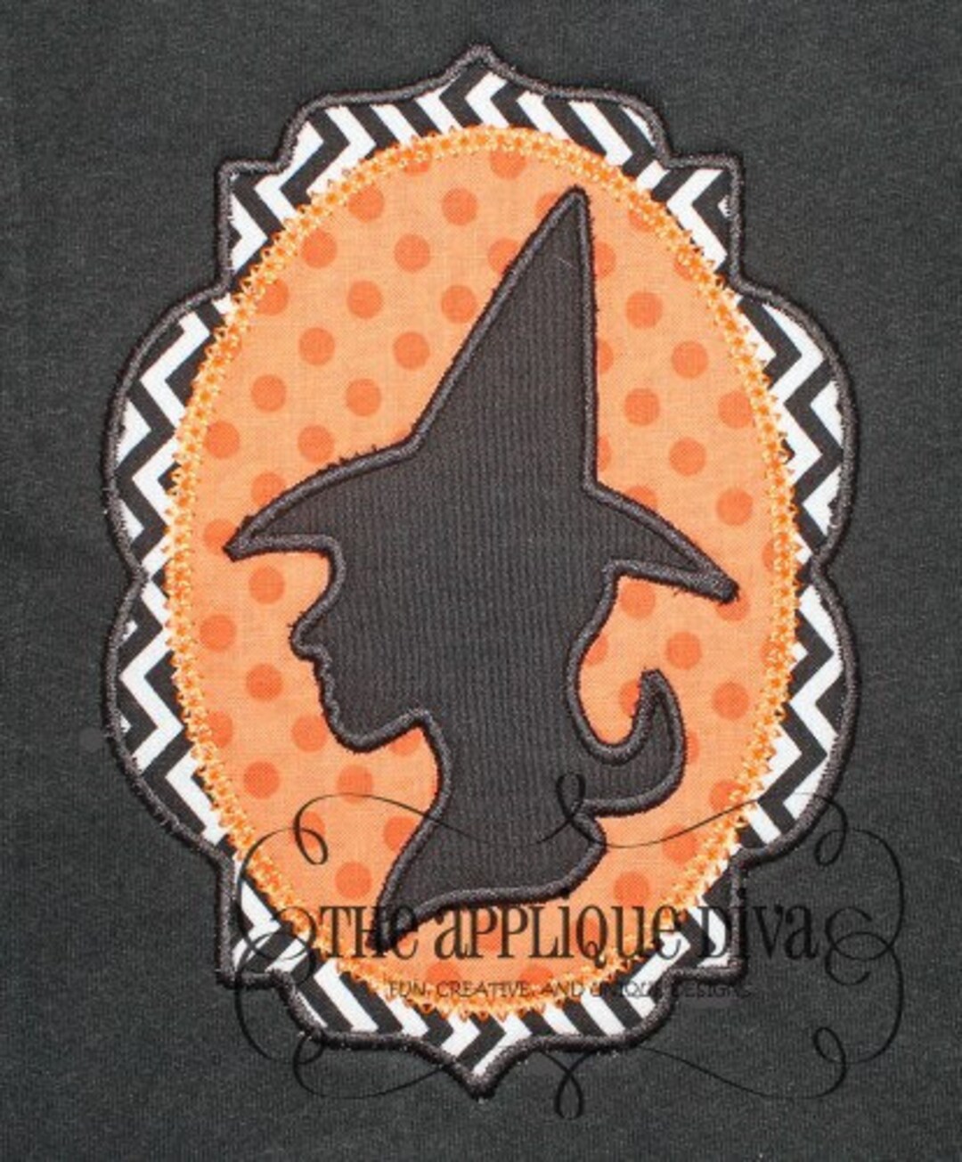 Halloween Witchy Frame Silhouette Digital Embroidery Design Machine ...