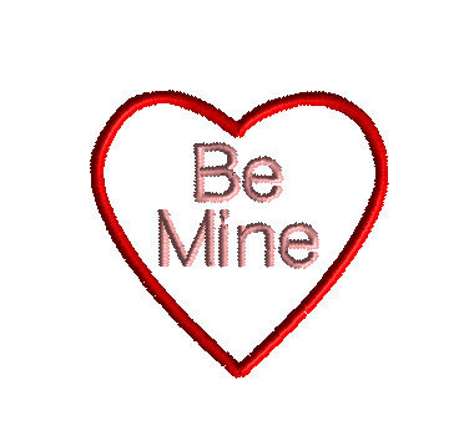 Be Mine Heart Valentine Hair Bow Center Embroidery Design - Etsy
