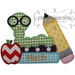 Back to School Bookworm Embroidery Design Machine Applique - Etsy