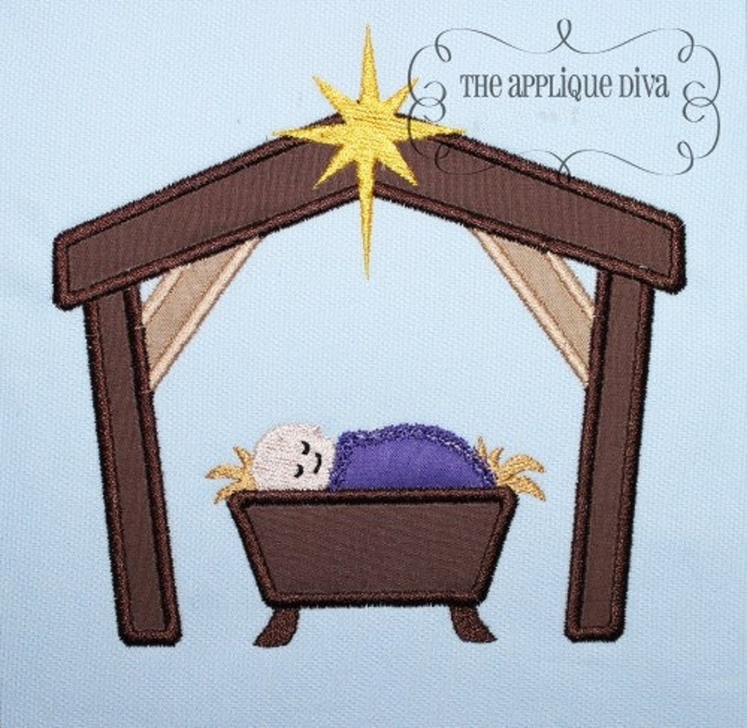 Christmas Manger Digital Embroidery Design Machine Applique - Etsy