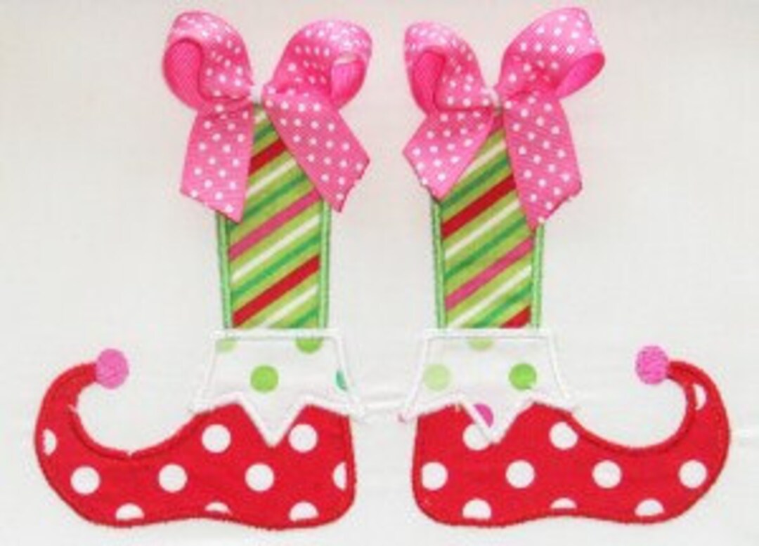 Christmas Elf Shoes Embroidery Design Machine Applique - Etsy