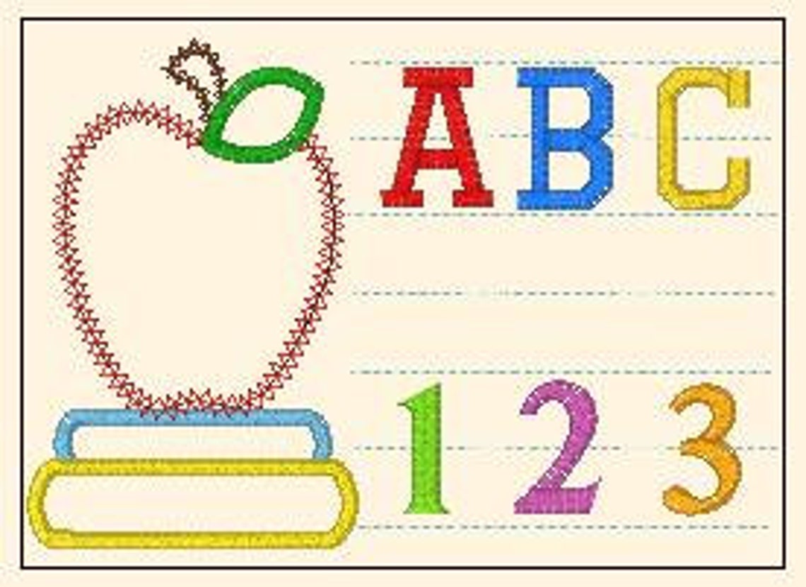 Back to School ABC 123 Frame Embroidery Design Machine - Etsy