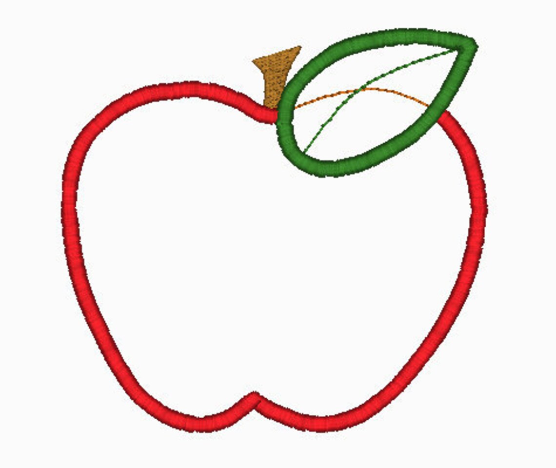 Back to School Apple Embroidery Design Machine Applique - Etsy