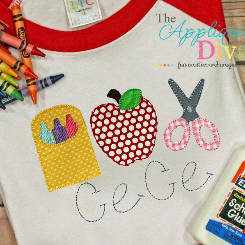 Back to School Applique - Etsy