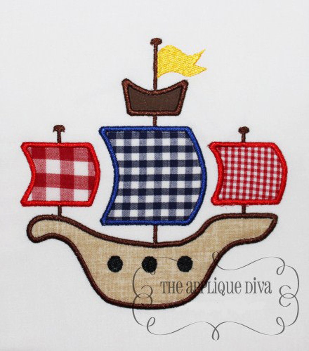 Pirate Ship Embroidery Design Machine Applique - Etsy