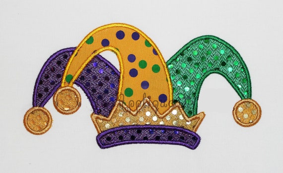 Mardi Gras Jester Hat Embroidery Design Machine Applique - Etsy