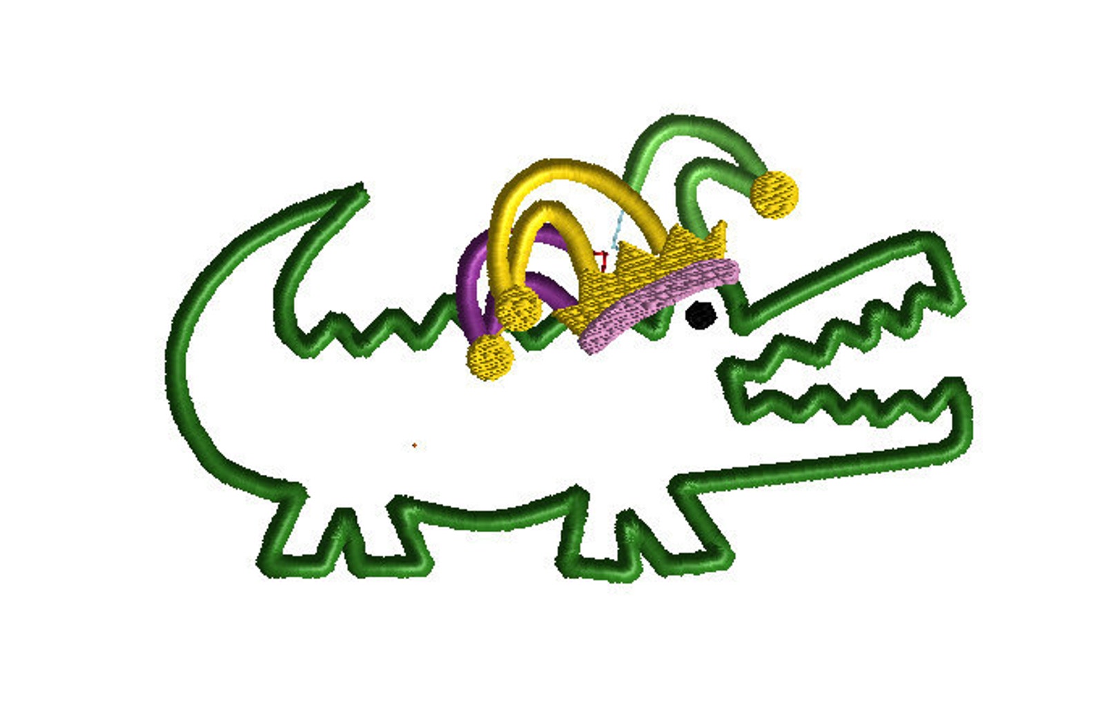 Mardi Gras Gator Embroidery Design Machine Applique - Etsy