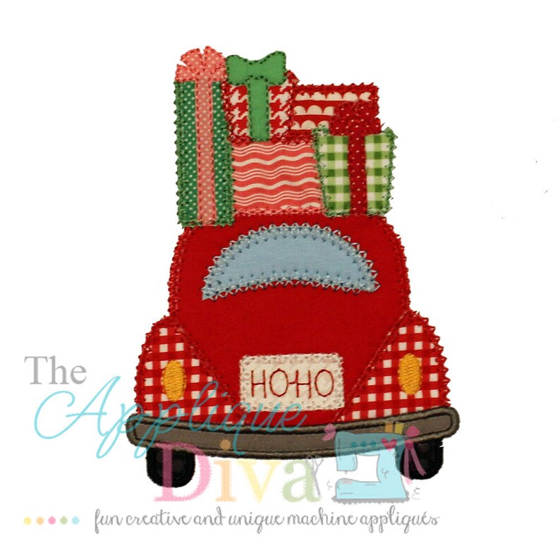 Christmas Car With Presents Digital Embroidery Design Machine Applique ...