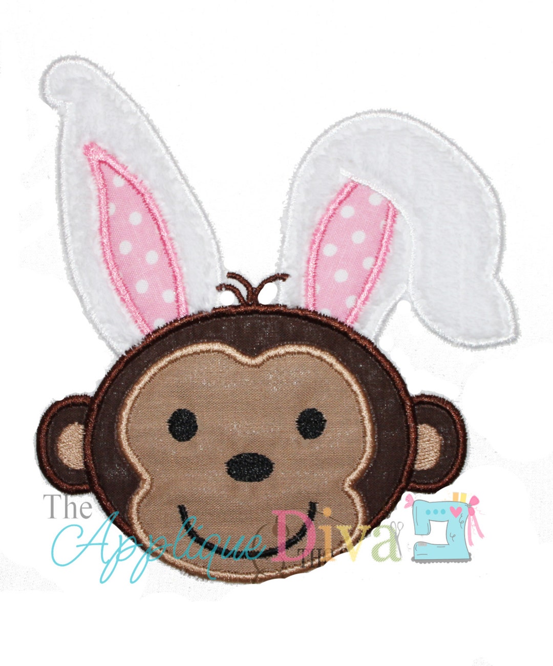 Easter Monkey Embroidery Design Machine Applique - Etsy