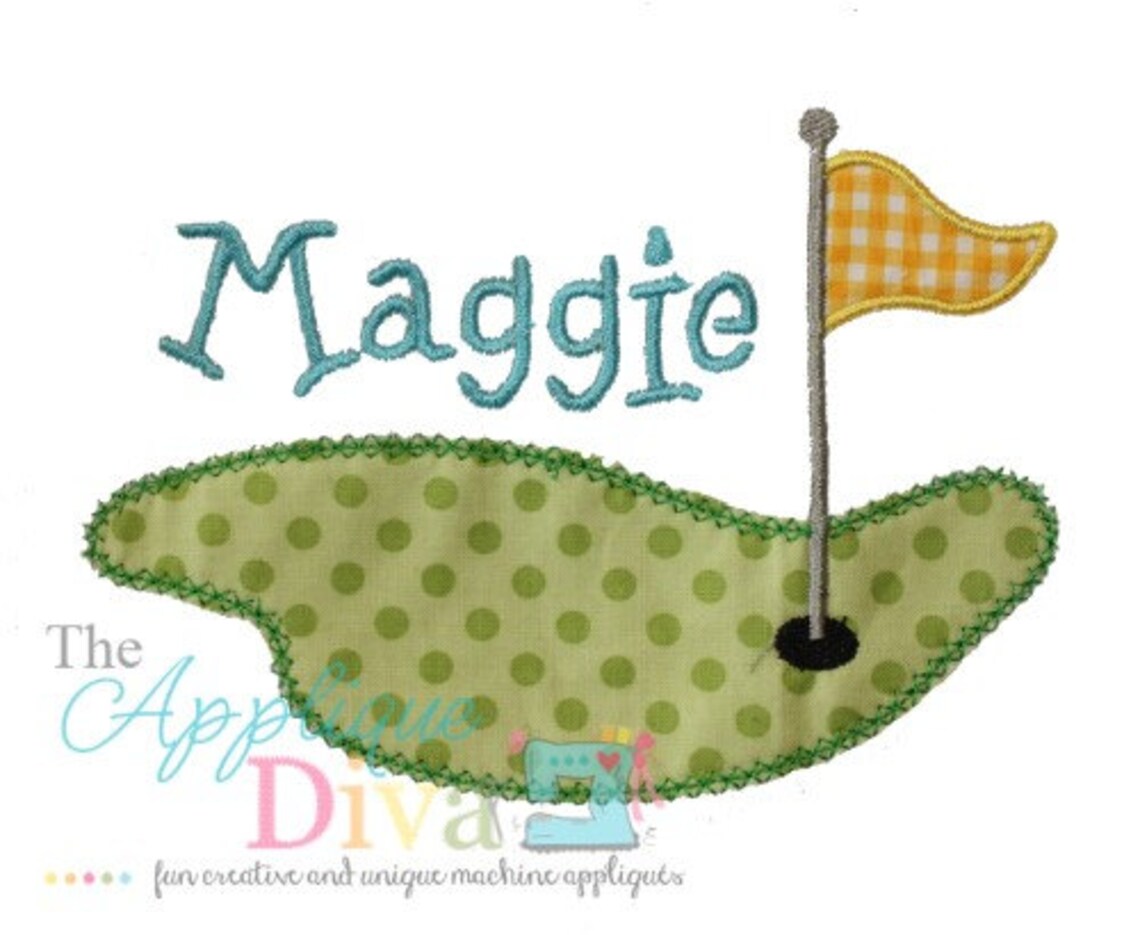 Summer Golf Green Embroidery Design Machine Applique | Etsy