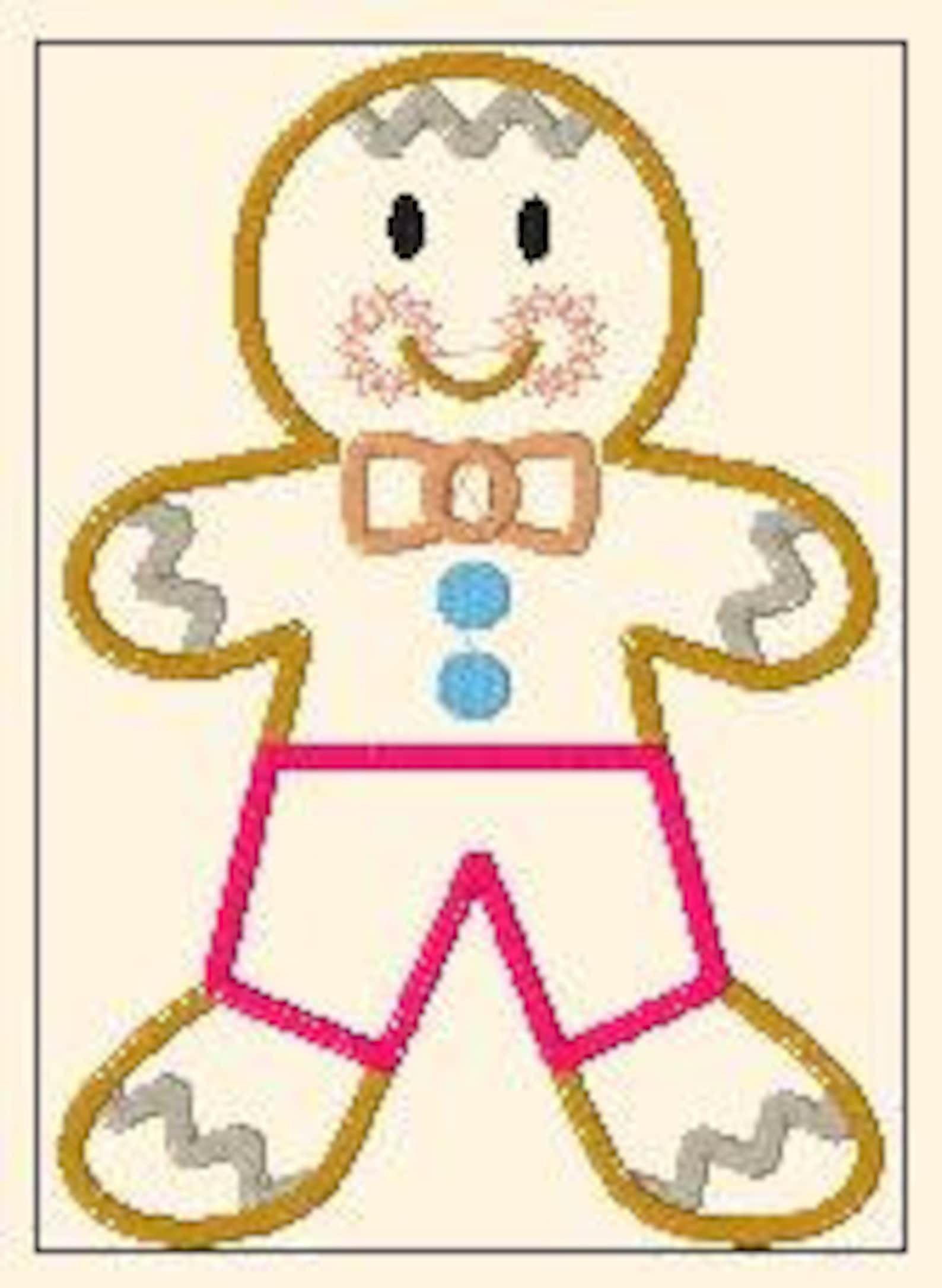 Christmas Gingerbread Boy Digital Embroidery Design Machine - Etsy