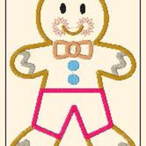 Christmas Gingerbread Boy Digital Embroidery Design Machine Applique - Etsy