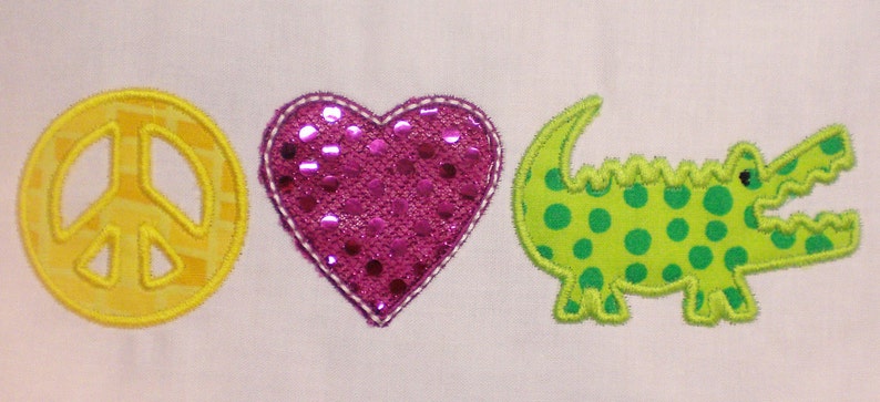 Peace, Love and Gators Embroidery Design Applique - Etsy
