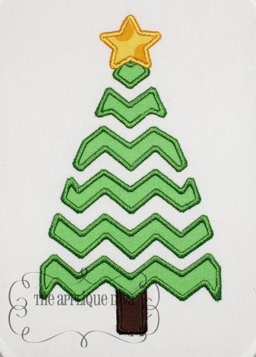 Christmas Chevron Tree Digital Embroidery Design Machine - Etsy