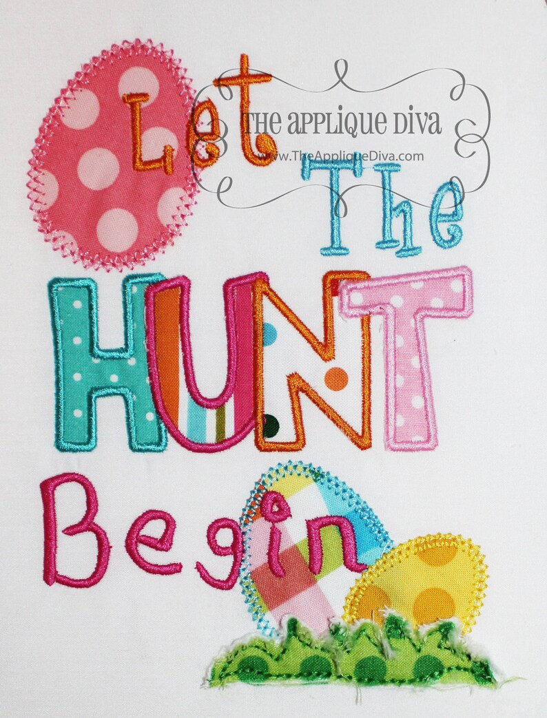 Easter Let the Hunt Begin Embroidery Design Machine Applique - Etsy