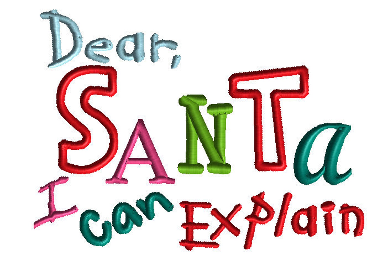 Christmas Dear Santa I Can Explain Embroidery Design Machine - Etsy
