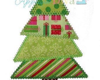 Christmas Chevron Tree Digital Embroidery Design Machine | Etsy