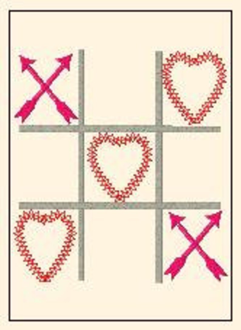 Valentine's Day Tic Tac Love Digital Embroidery Design - Etsy