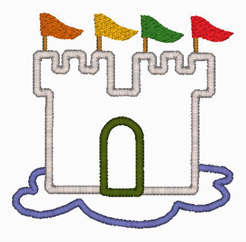 Castle Embroidery Design Applique - Etsy