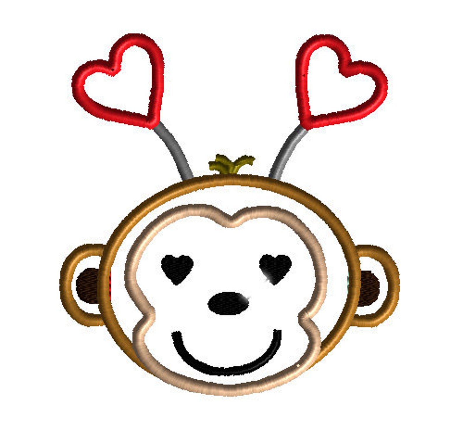Valentine's Day Love Monkey Embroidery Design Machine - Etsy