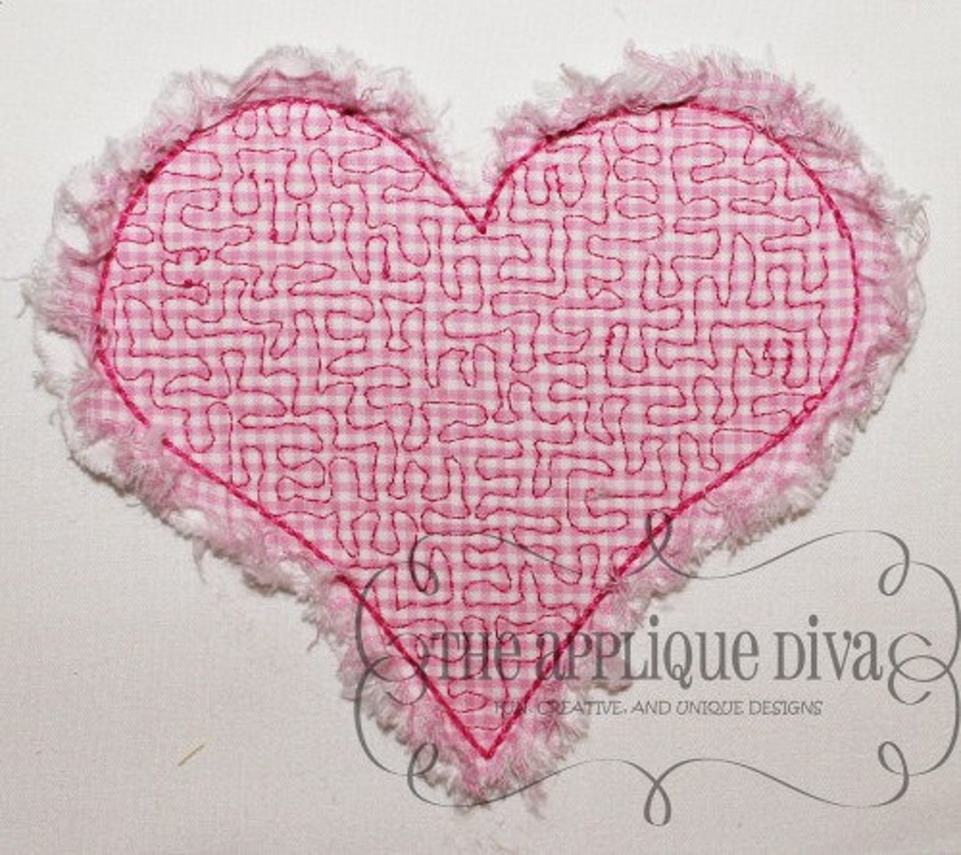 Valentine's Day Stipple Heart Digital Embroidery Design Machine ...