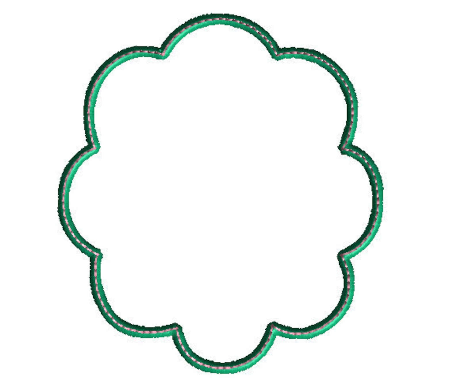 Simple Scalloped Frame Embroidery Design Machine Applique - Etsy