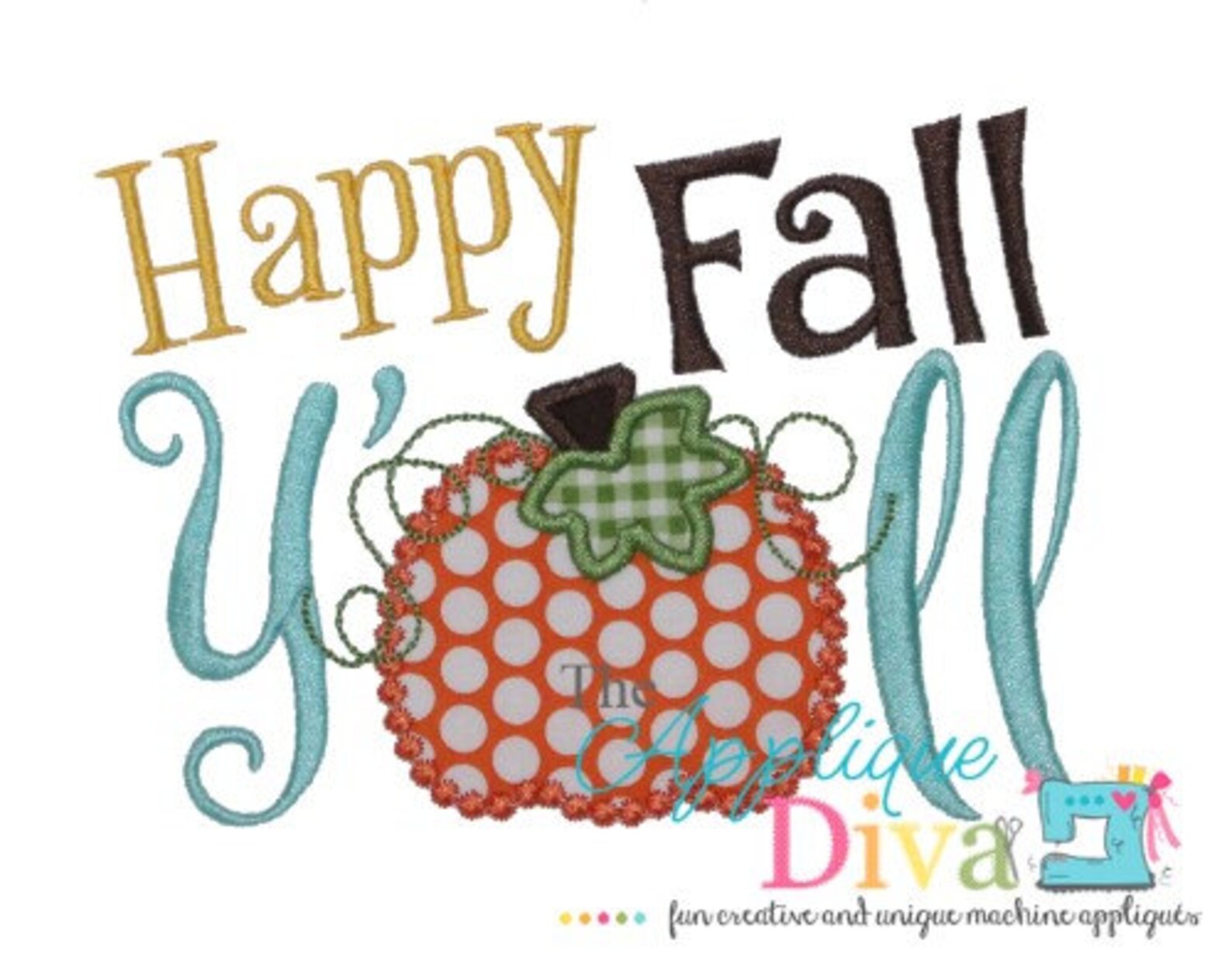 Happy Fall Y'all Digital Embroidery Design Machine - Etsy