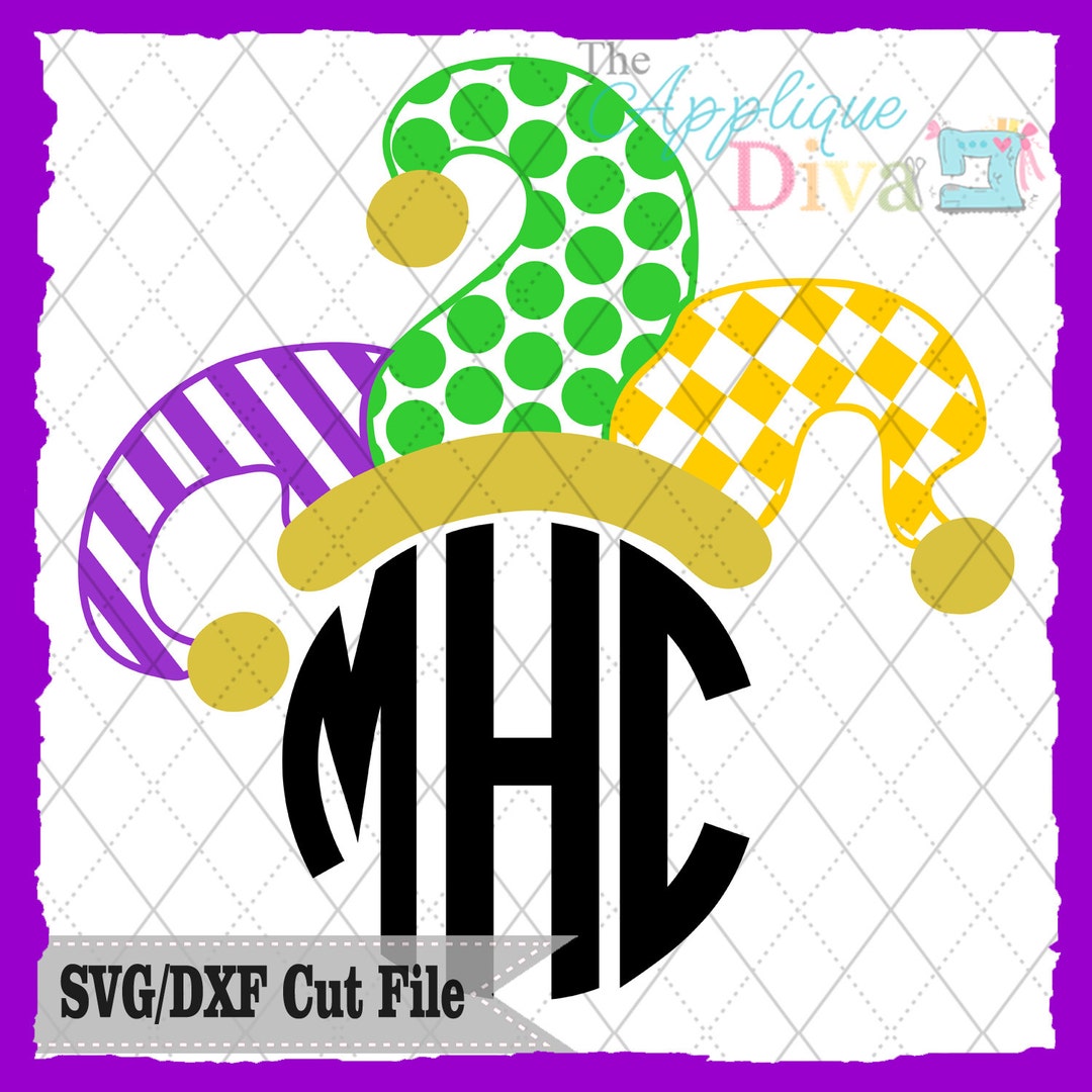 Jester Hat Add on for Monogram SVG DXF File - Etsy