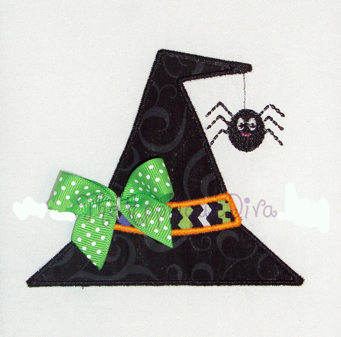 Halloween Witch Hat with Spider Machine Applique | Etsy