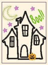 Halloween Haunted House Digital Embroidery Design Machine - Etsy