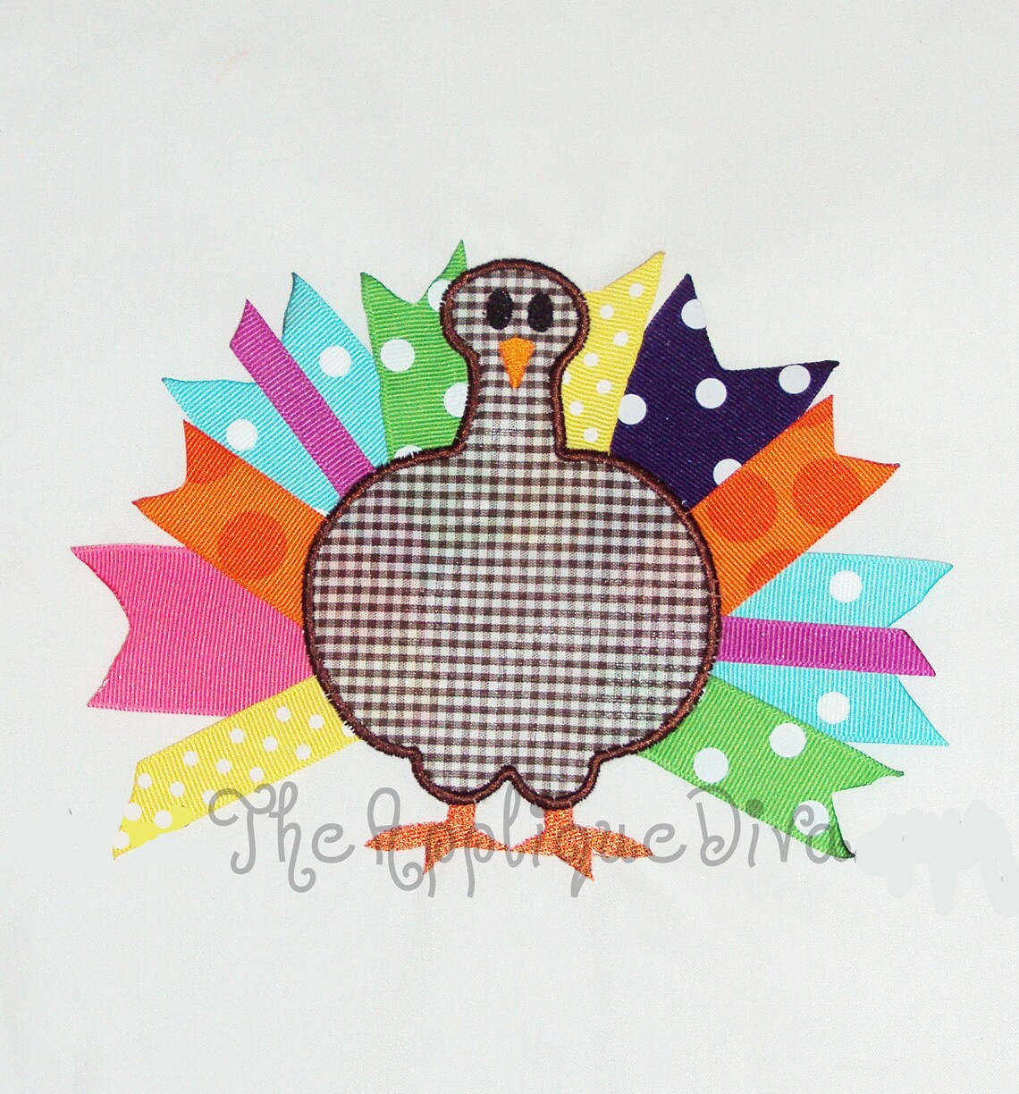 Thanksgiving Ribbon Turkey Digital Embroidery Design Machine - Etsy