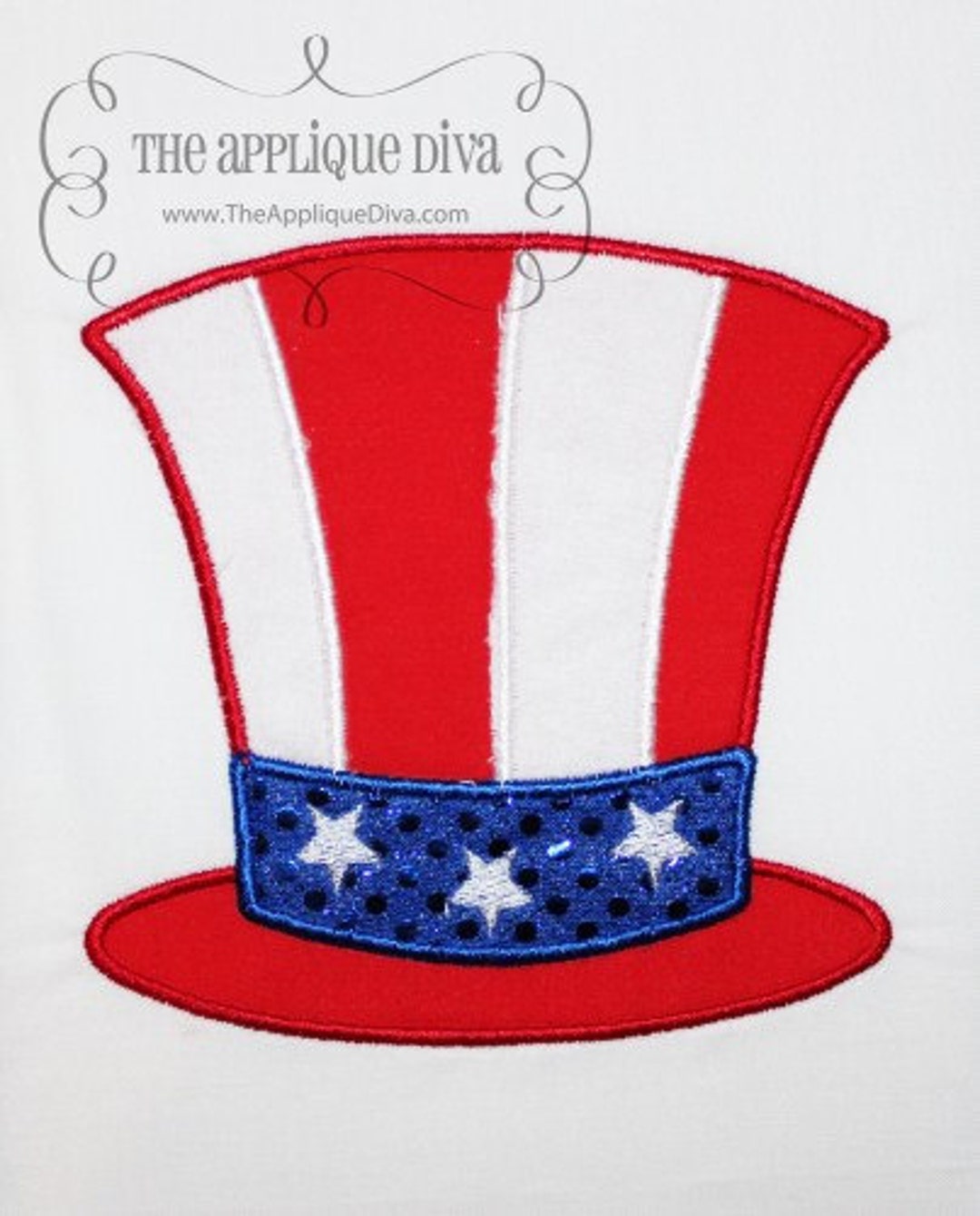 4th of July Uncle Sam Hat Design Applique - Etsy