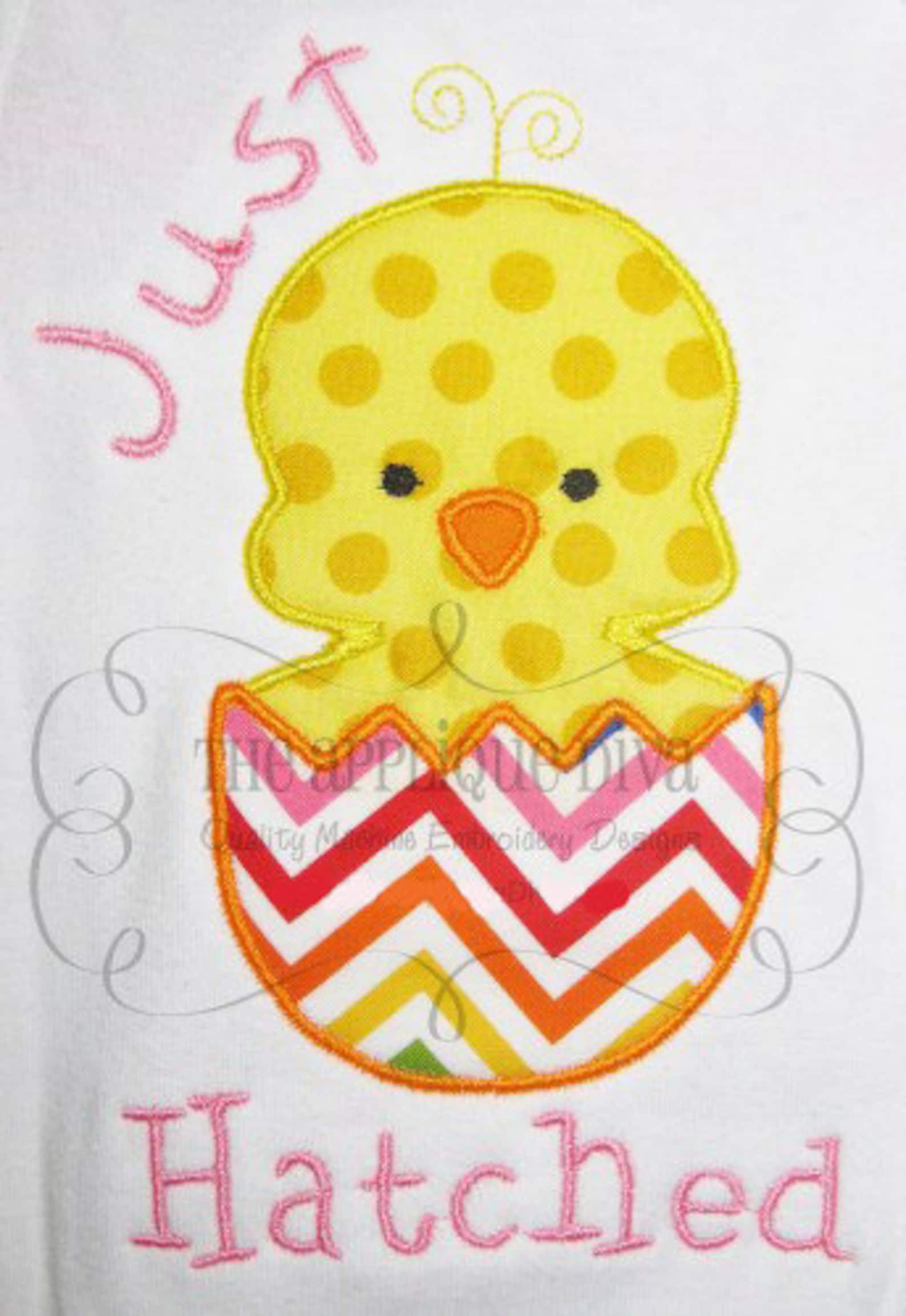 Easter Egg Just Hatched Chick Embroidery Design Machine | Etsy