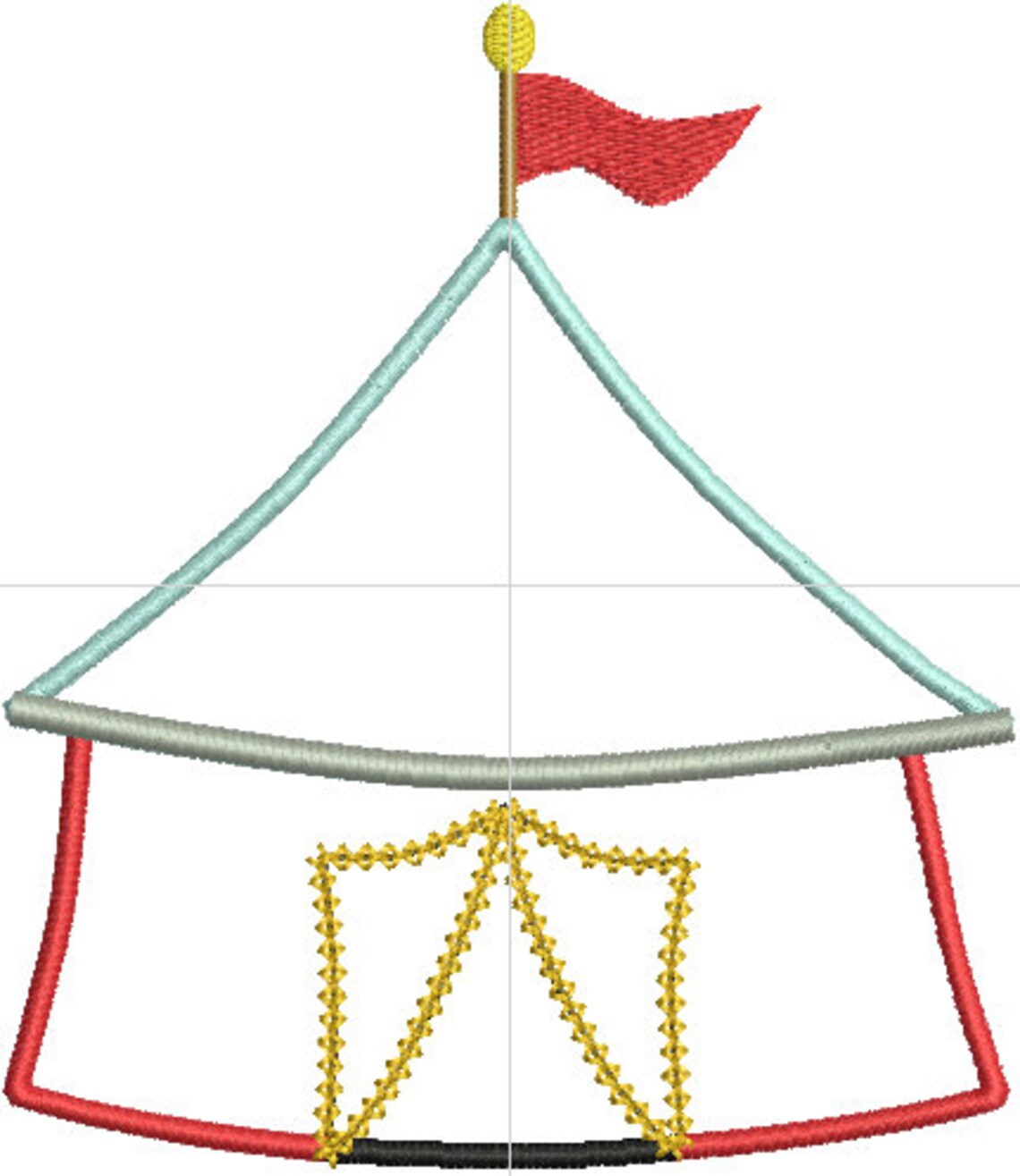 Circus Tent With Ribbon Flags Digital Embroidery Design - Etsy