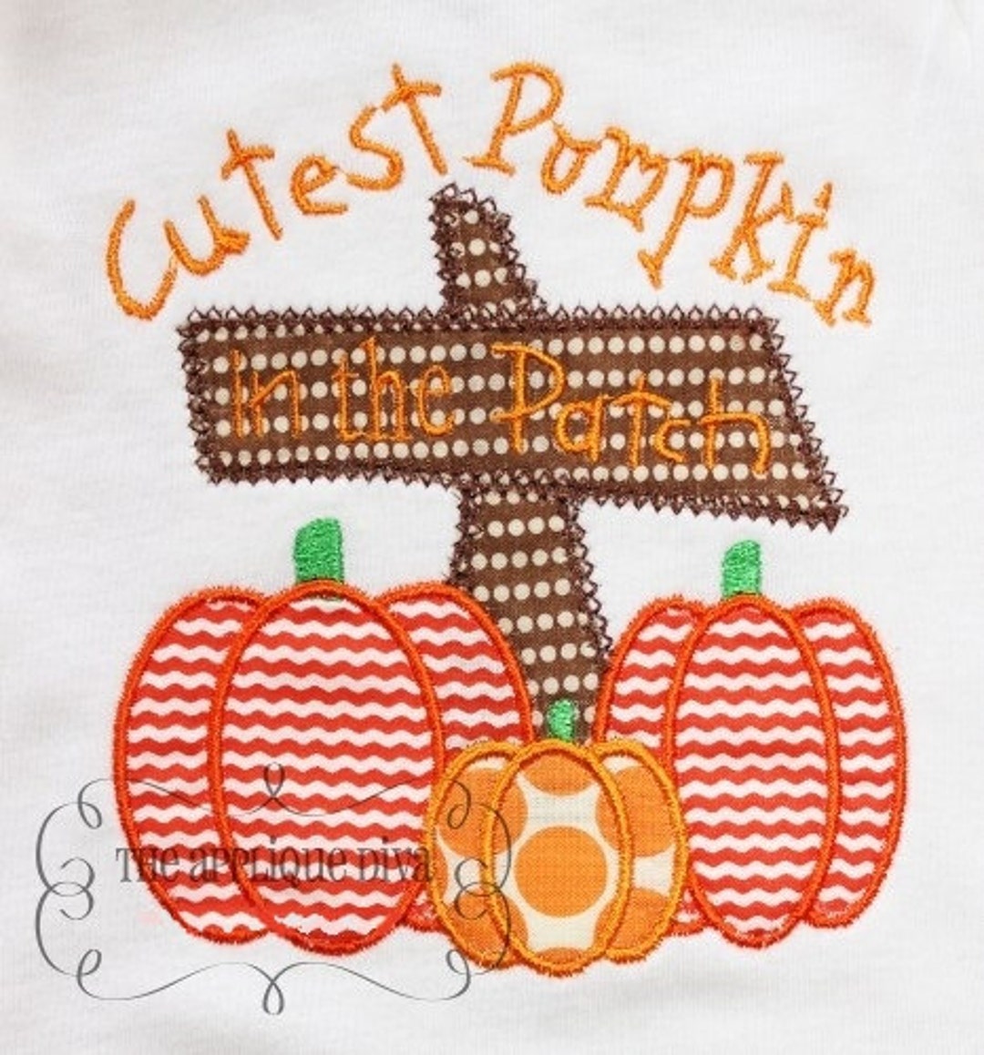 Fall Thanksgiving Cutest Pumpkin in the Patch Digital Embroidery Design ...