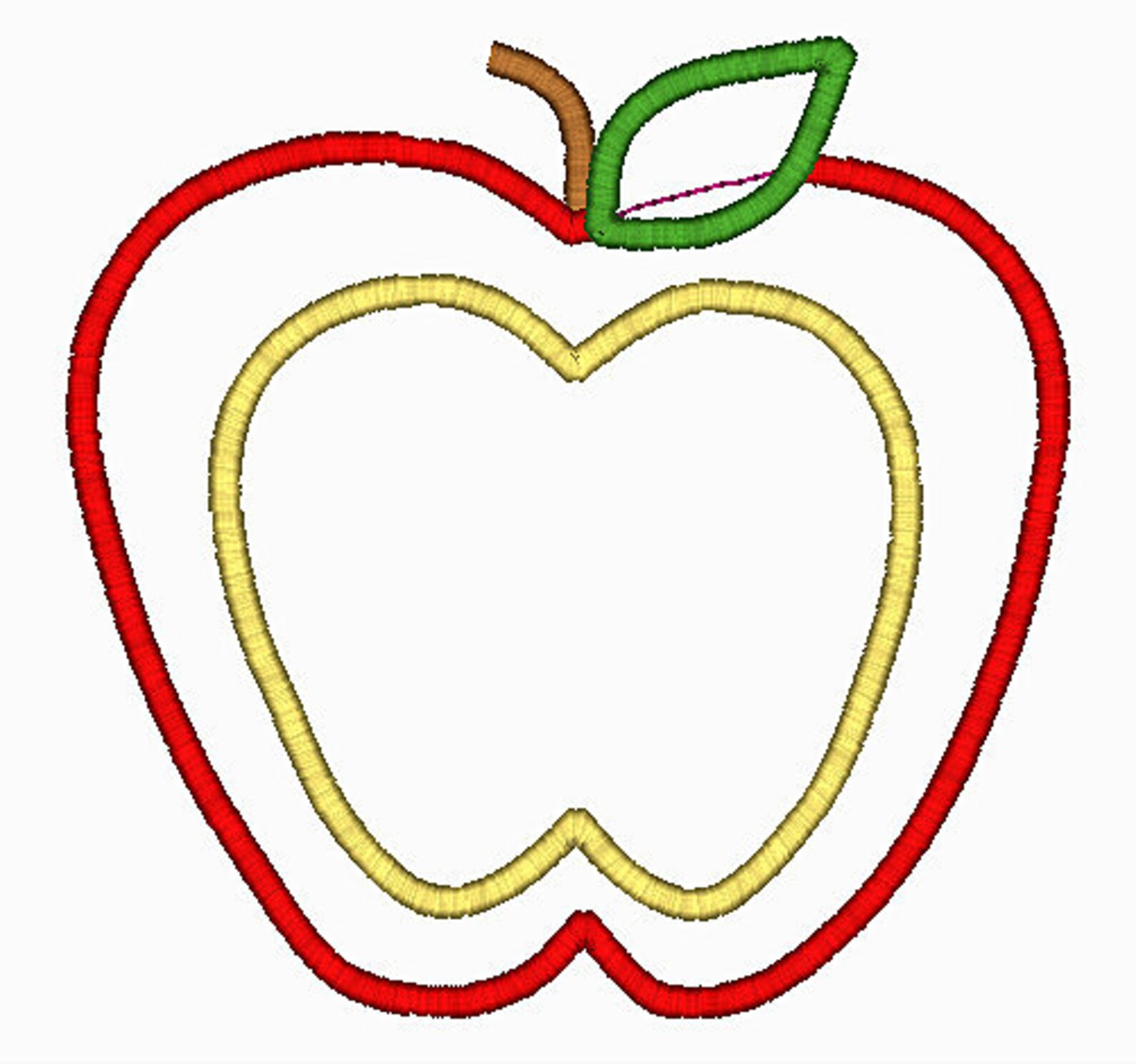 Double Apple Embroidery Design Machine Applique - Etsy
