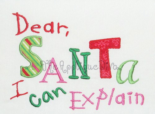 Christmas Dear Santa I Can Explain Embroidery Design Machine | Etsy