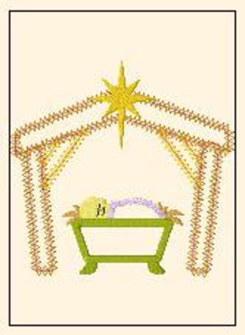 Christmas Manger Digital Embroidery Design Machine Applique - Etsy
