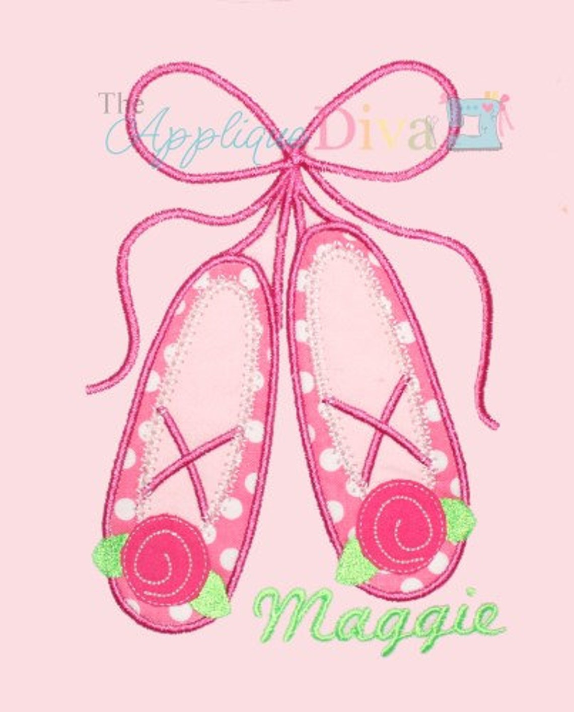 Girl Ballet Slippers Digital Embroidery Design Machine Applique - Etsy