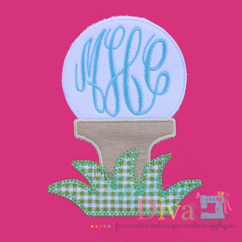 Summer Monogram Golf Ball Embroidery Design Machine Applique | Etsy