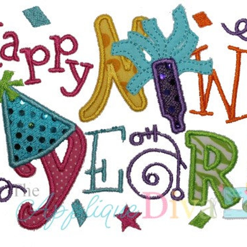 New Year Embroidery - Etsy