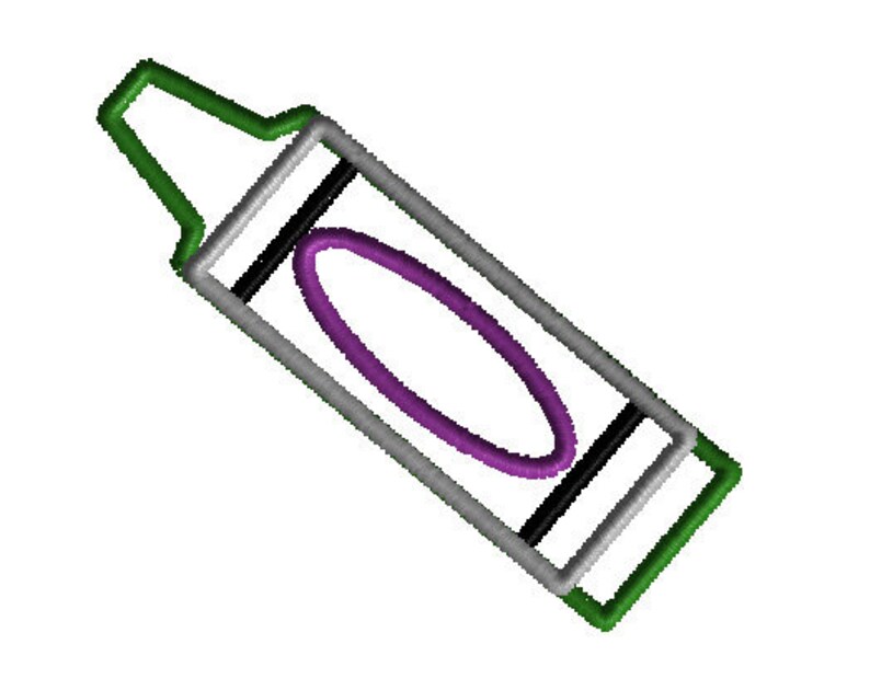 Back to School Crayon Hair Bow Center Embroidery Design - Etsy