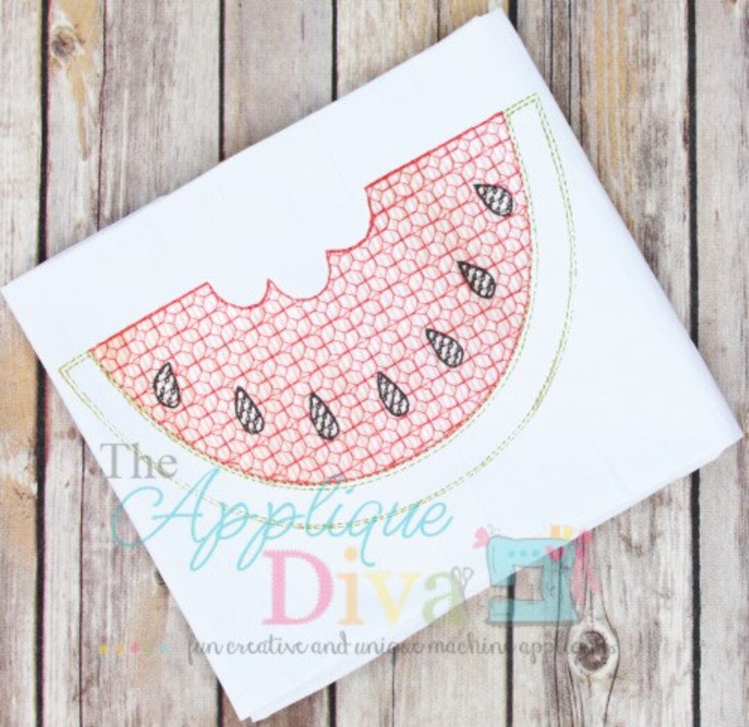 Vintage Stitch Watermelon Digital Embroidery Design Machine Applique - Etsy