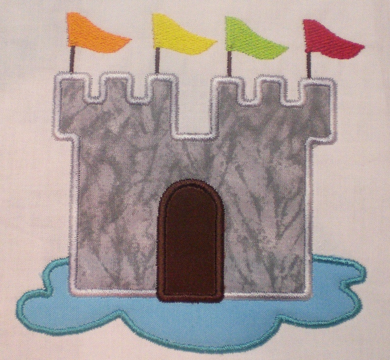 Castle Embroidery Design Applique - Etsy