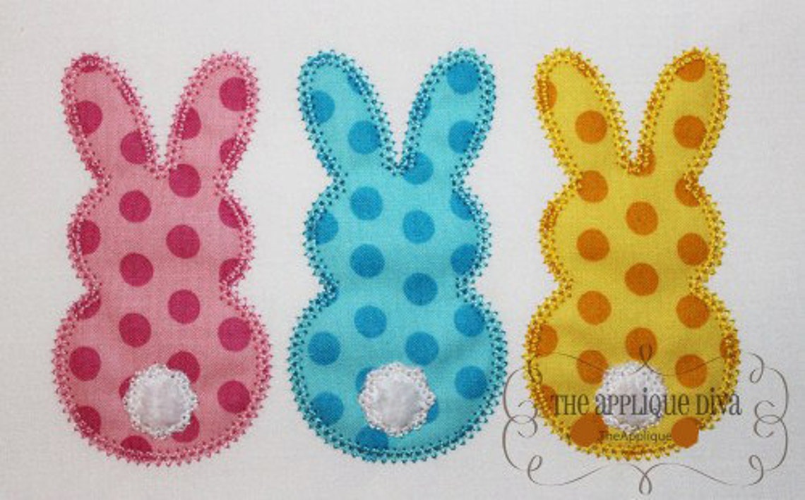 Easter 3 Rabbits or Bunnies Embroidery Design Machine Applique - Etsy