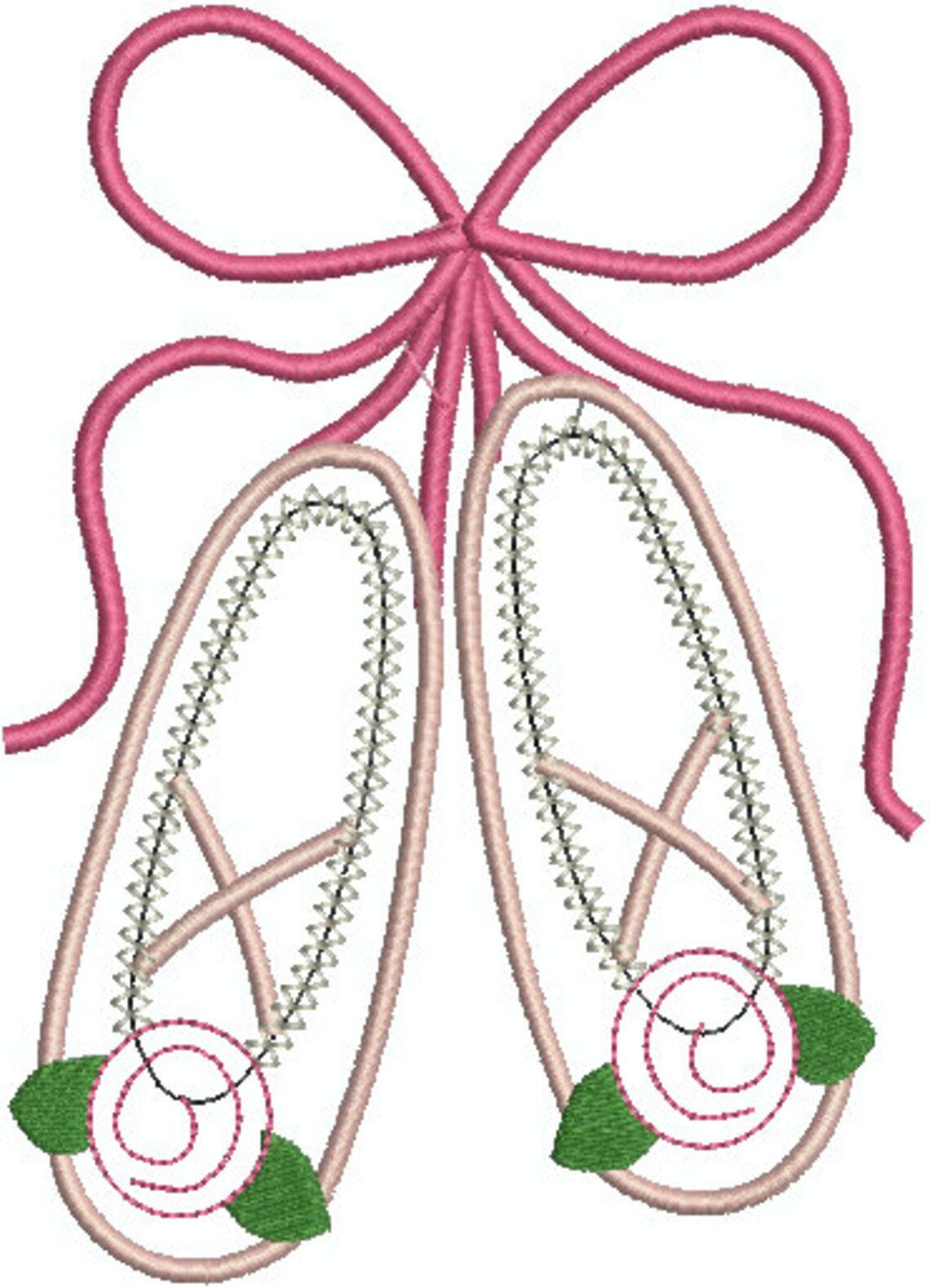 Girl Ballet Slippers Digital Embroidery Design Machine Applique - Etsy
