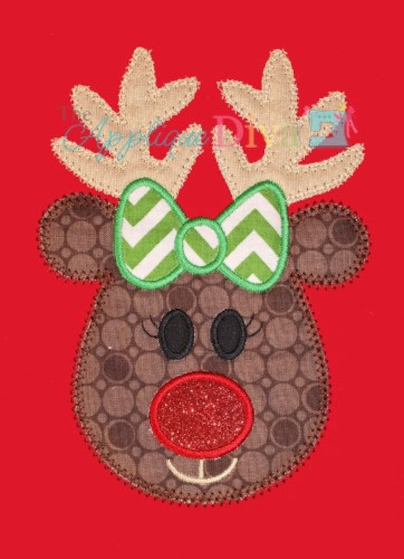 Christmas Ruby the Reindeer Digital Embroidery Design Machine - Etsy