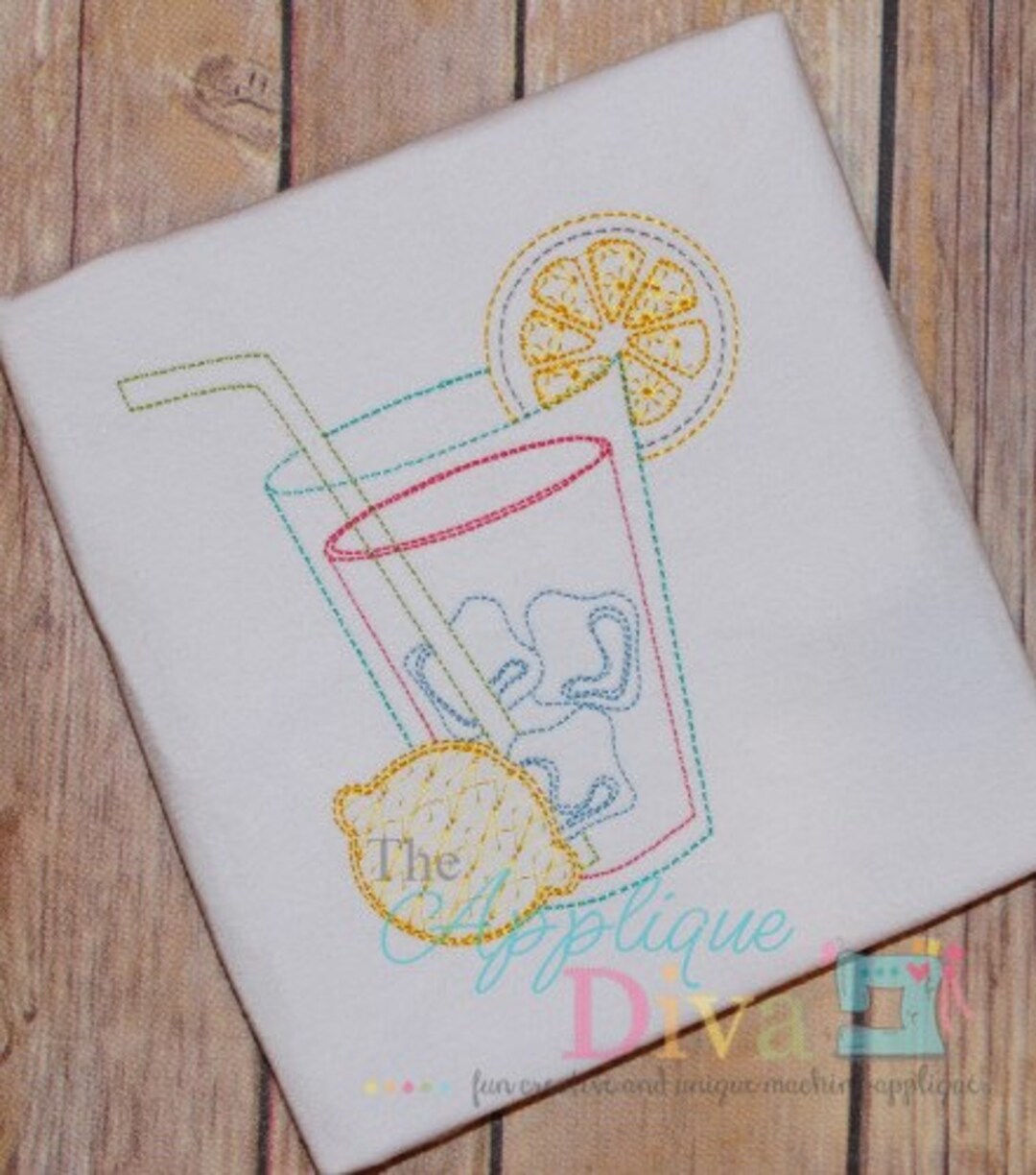 Summer Vintage Stitch Lemonade Digital Embroidery Design Machine ...
